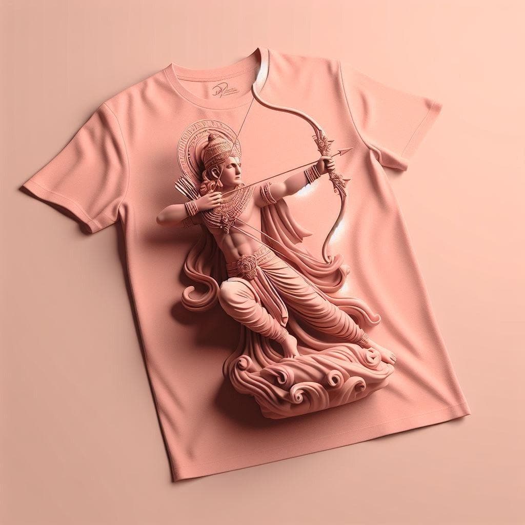 Baby Pink Lord Rama Tee - Divine and Serene – Acquires